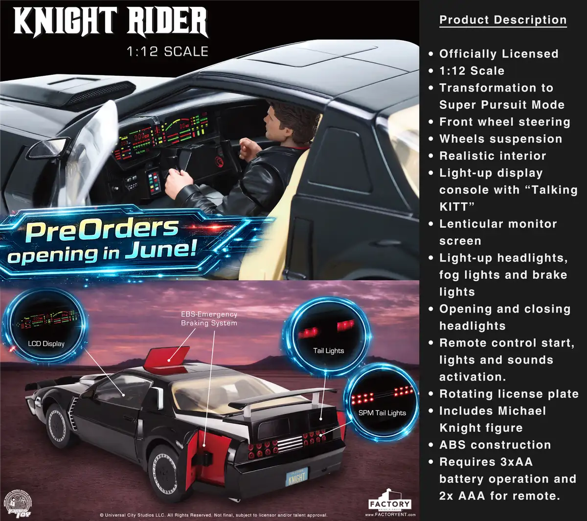 Ramen Toy präsentiert beeindruckende Knight Rider KITT Figur im 1:12 M ...